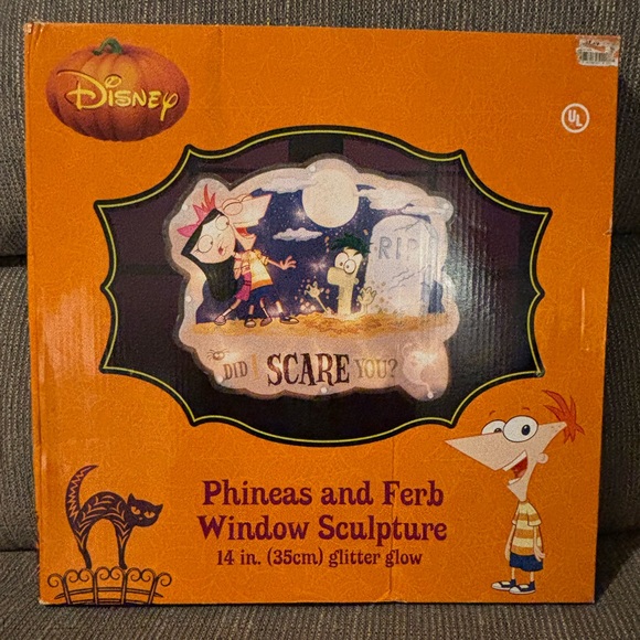 Holiday | Disney Phineas And Ferb Halloween Glow Lighted Window ...